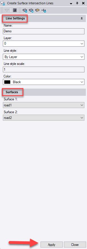 tip 110 create surface intersection lines