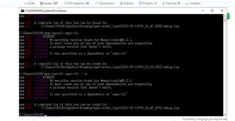 Npm Install G Expo Cli No Matching Version Found For Expoconfig32