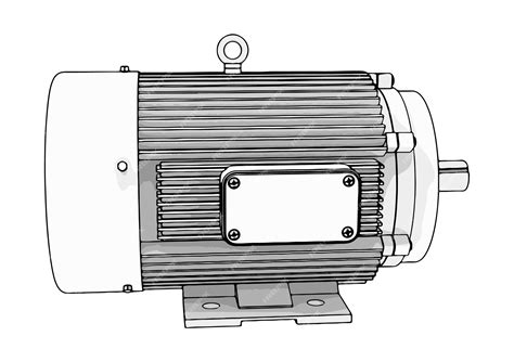 Premium Vector Electric Motor Sketch On White Background Vector