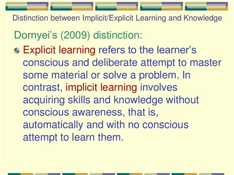 implicit and explicit learning knowledge and instruction