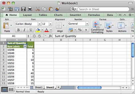 MS Excel 2011 For Mac How To Create A Pivot Table