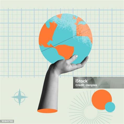 Vetores De Mão Humana Segurando O Globo Da Terra Na Ilustração Do Vetor