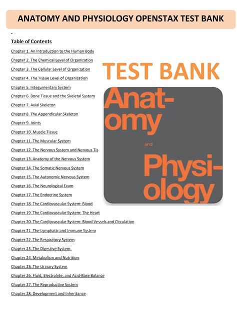 Solution Anatomy And Physiology Openstax Test Bank Openstax Anatomy And Physiology Test Bank