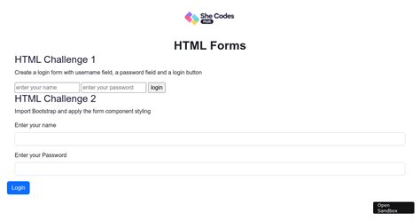 Html Forms Codesandbox