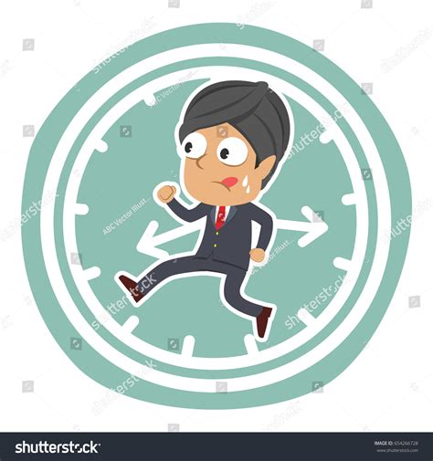 Indian Businessman Running Inside Clock Stock Vector Royalty Free 654266728 Shutterstock