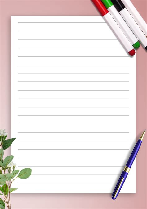 Printable Lined Paper Template With Mm Line Height Choose Page Size And Download For Free L