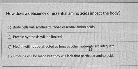 Amino Acid Deficiency Causes At Ali Purser Blog