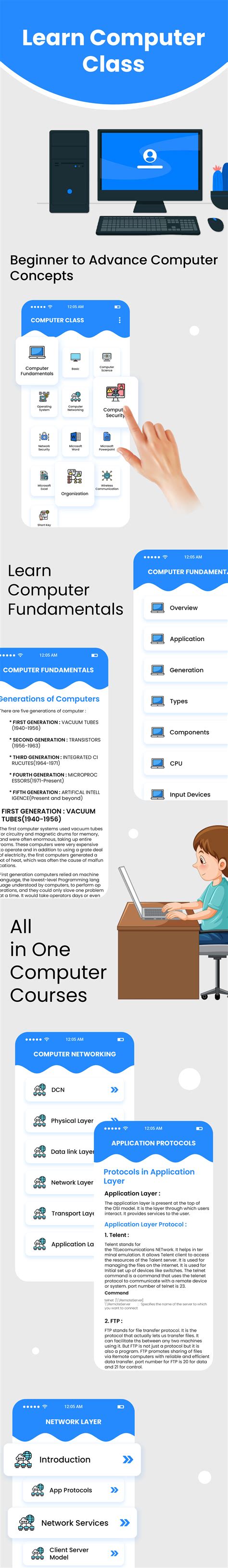 learn computer course offline android template by elveeinfotech codester