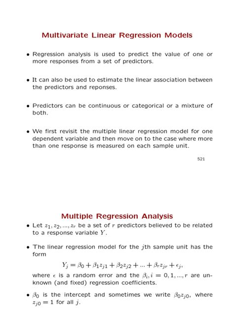 Multi Variate Regression Pdf