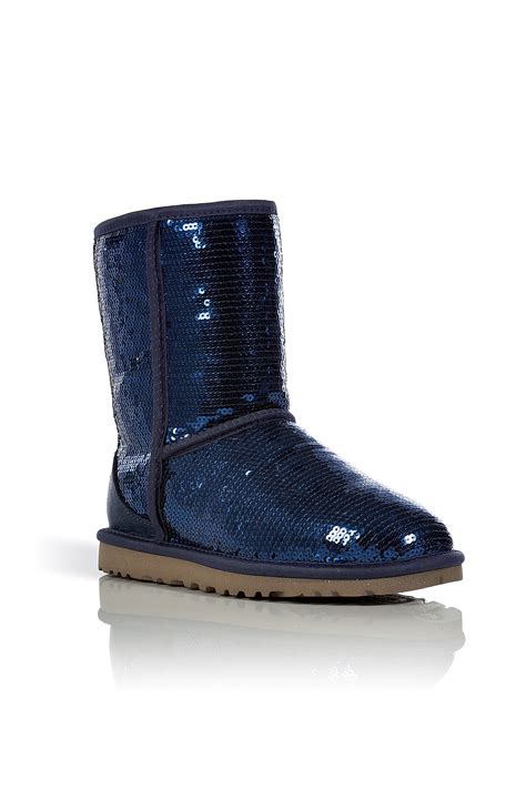 Ugg Night Blue Classic Short Sparkles Boots In Blue Lyst