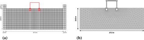 Mesh Used For Opensees A And Plaxis B Download Scientific Diagram