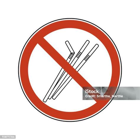 빨 대를 가진 금지 표지판 일회용 플라스틱 칼 붙이 생태 포스터 오염 환경 개념에 대 한 플라스틱 빨 대 플랫 로고의 금지 벡터 일러스트 레이 션 세트 0명에 대한 스톡
