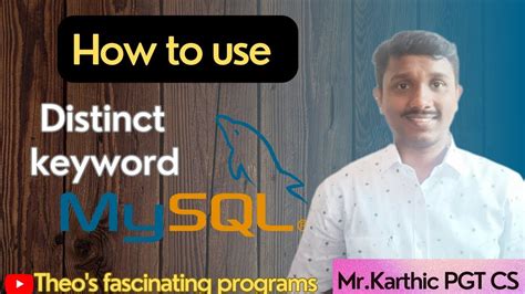 Distinct Keywordhow To Use Distinct Keywordtheosfascinatingprograms