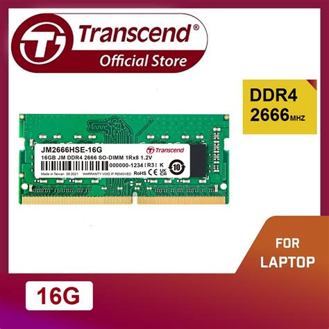 Transcend 16GB DDR4 2666MHz SO DIMM Laptop Memory 1R X 8 Shopee Philippines