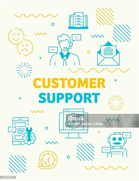 벡터 일러스트 레이 션 고객 지원 개념 세트 웹 페이지 배너 포스터 인쇄 등을 위한 디자인 벡터 일러스트레이션 Brand Name Online Messaging
