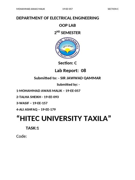 057 lab 8 oop pdf technology and engineering business