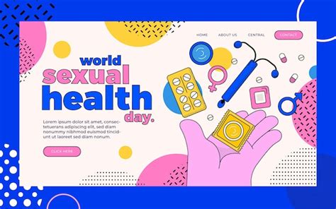 Free Vector Flat World Sexual Health Day Landing Page Template