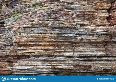 Geology Layers On A Rock Stock Image Image Of Eroded