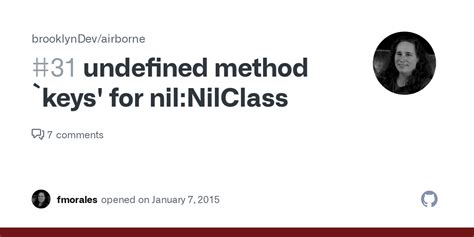 undefined method `keys for nil nilclass · issue 31 · brooklyndev