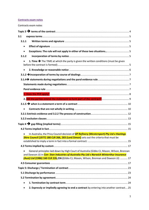 Contracts Notes 70211 Contracts Uts Thinkswap