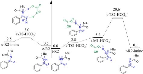 Free Energy Profile For Tautomerization Between Enamide And Its Imine