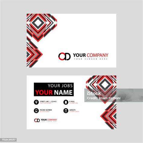 이름 카드 또는 가로 템플릿이 있는 간단한 명함에 포함 된 검정색의 문자 Od 로고 로고 개념 그림은 방문 페이지 웹 사이트 모바일 앱 포스터 전단지 쿠폰 선물 카드 스마트