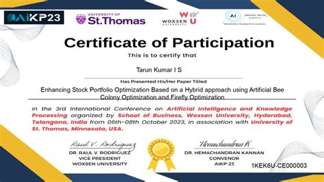 Tarun Kumar On Linkedin Aikp23 Research Ai Stockportfoliooptimization Hybridoptimization
