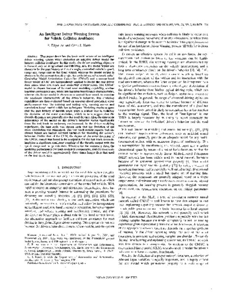 Pdf An Intelligent Driver Warning System For Vehicle Collision Avoidance