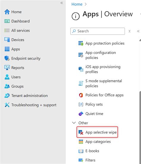 Selective Wipe On Mam For Windows