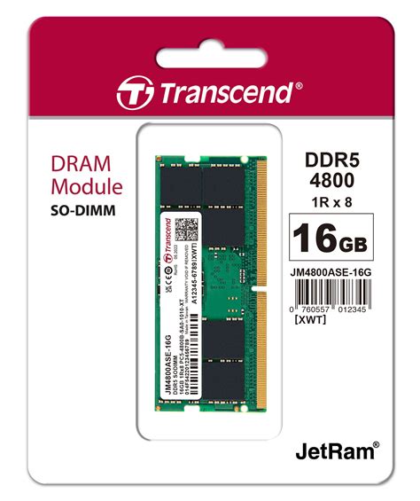 Transcend Jetram Ddr5 4800mhz So Dimm Digitalzone2u