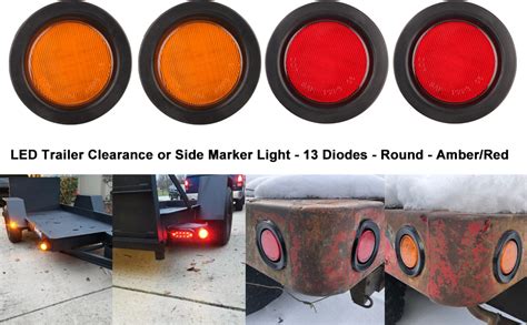 Amazon 2 5 Inch Round Led Trailer Marker Lights 8 Amber 8 Red