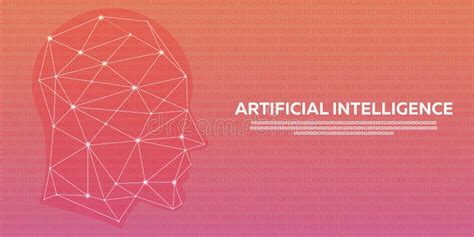 Artificial Intelligence Cybernetic Brain Binary Code Vector Illustration Stock Illustration