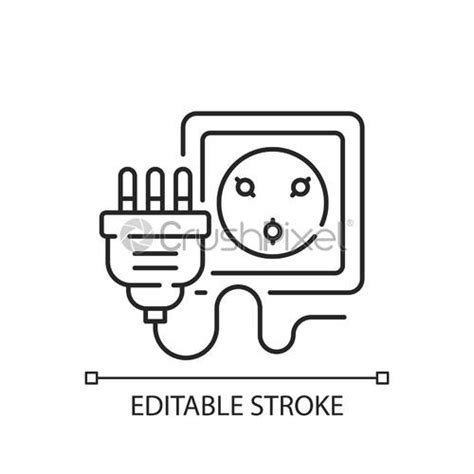 Socket For Power Supply Linear Icon Stock Vector 2783068 Crushpixel