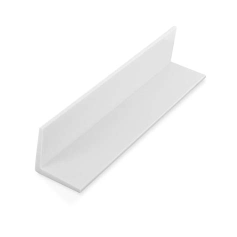 Outwater 1 12 In D X 1 12 In W X 48 In L White Pvc Plastic 90° Even Leg Angle Moulding 12