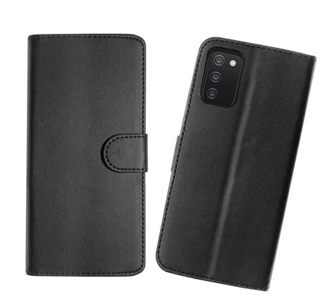 Sdtek Leather Wallet Flip Cover Case For Samsung Galaxy A03s Black