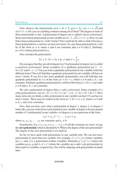 Rbse Book Class 9 Maths Chapter 2 Polynomials Hindi English Medium Pdf Download