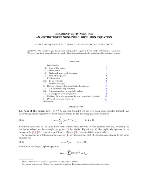 Pdf Gradient Estimates For An Orthotropic Nonlinear Diffusion Equation