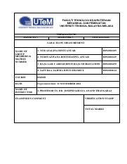 LAB 4 FLOW MEASUREMENT New Pdf FAKULTI TEKNOLOGI KEJURUTERAAN MEKANIKAL DAN PEMBUATAN