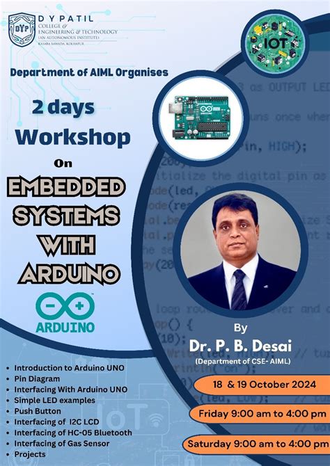 Dr Siddheshwar V Patil On Linkedin Workshop Arduino Embeddedsystems Aiml Dypatil