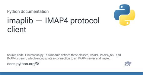 Imaplib IMAP4 Protocol Client Python 3 13 5 Documentation