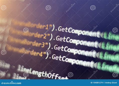 Software Development C Sharp C Net Code Close Up Stock Image Image