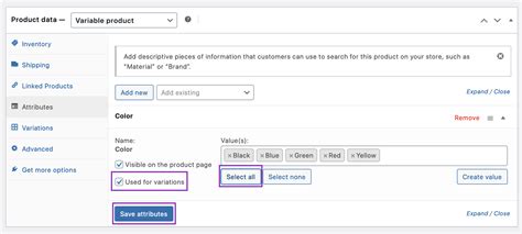 Variable Products Documentation Woocommerce