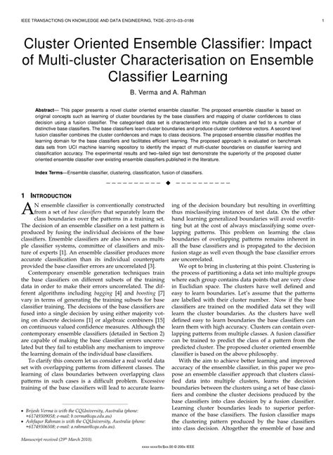 pdf cluster oriented ensemble classifier impact of multicluster