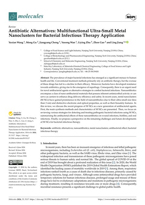Pdf Antibiotic Alternatives Multifunctional Ultra Small Metal