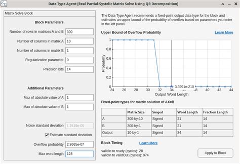 data type agent recommends fixed point data types for fixed point