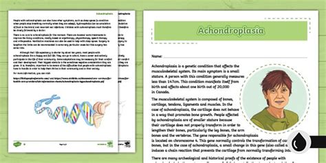 Achondroplasia Differentiated Reading Comprehension Activity