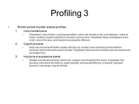 Profiling More Accurate In Violent Crimes And Sexual Crimes Than Property Crimes Involves
