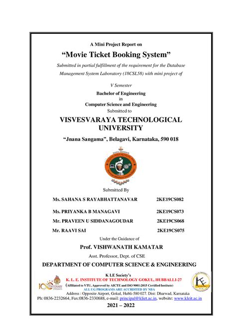 Dbms Mini Project Report 10 1 1 1 4 A Mini Project Report On