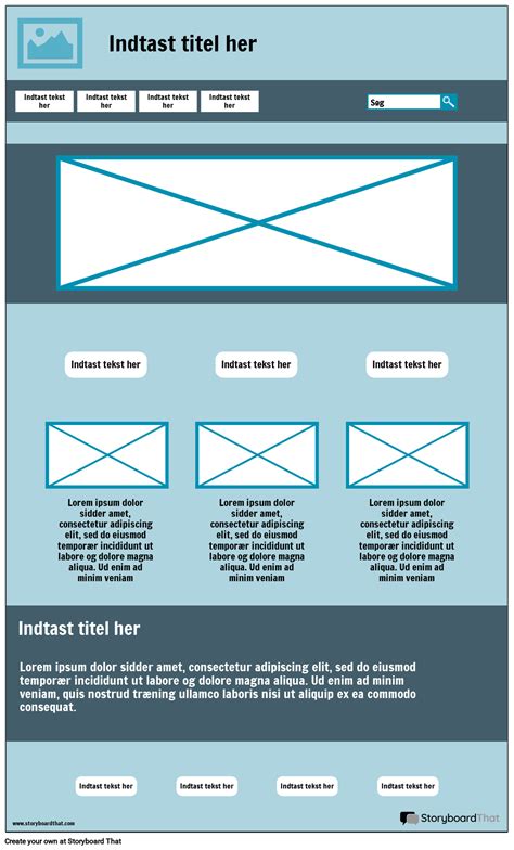 Hjemmeside Wireframe 1 Storyboard By Da Examples