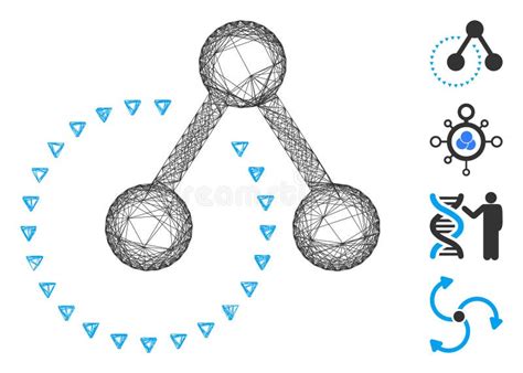 hatched molecule structure analysis vector mesh stock illustration